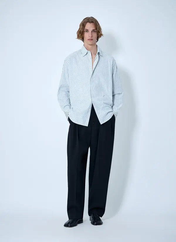 Jacquemus Patterned Cotton Poplin Shirt - White