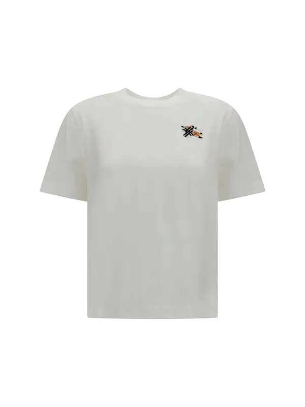 Burberry Knight Check Cotton T-shirt - White