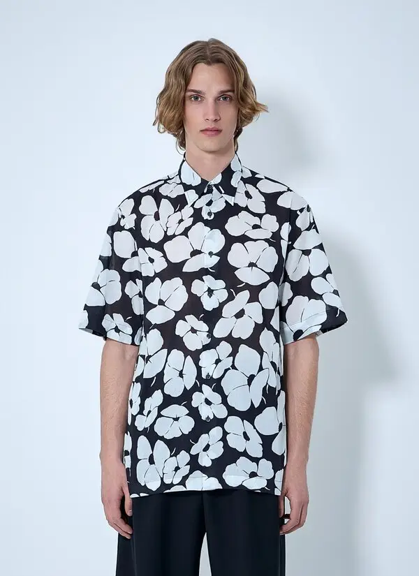 Dries Van Noten Floral Short-sleeve Shirt - Black