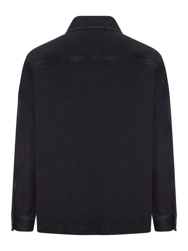 Saint Laurent Overshirt Cassandre In Denim Black Sand - Multicolor
