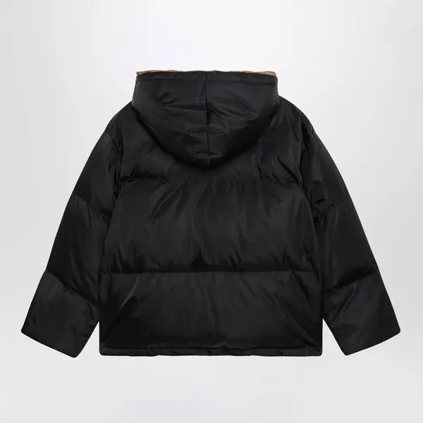 Prada Zip-up Puffer Jacket In Re-nylon - Black