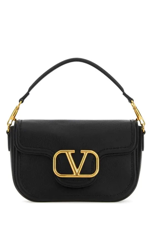 Valentino Garavani Leather Alltime Shoulder Bag - Black