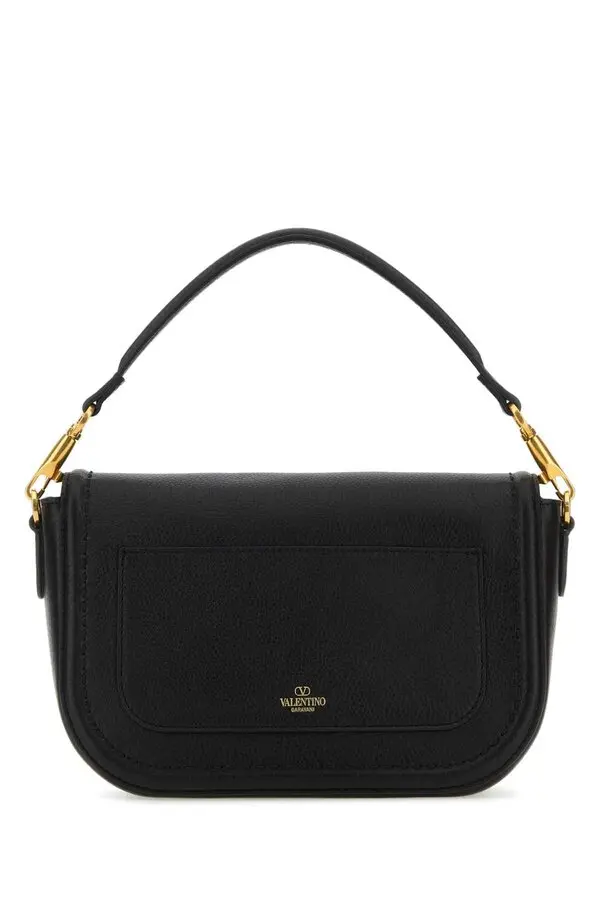 Valentino Garavani Leather Alltime Shoulder Bag - Black