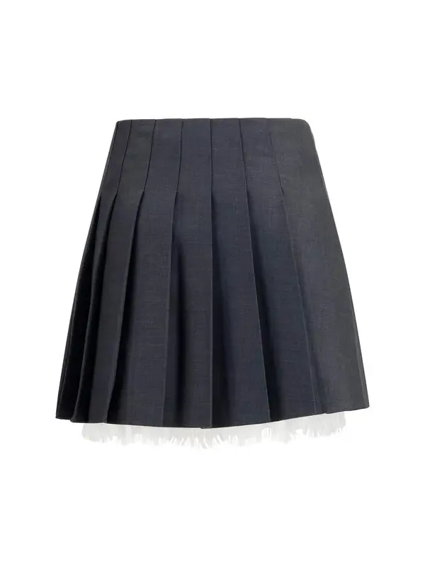 SELF-PORTRAIT Pleated Mini Skirt - Gray