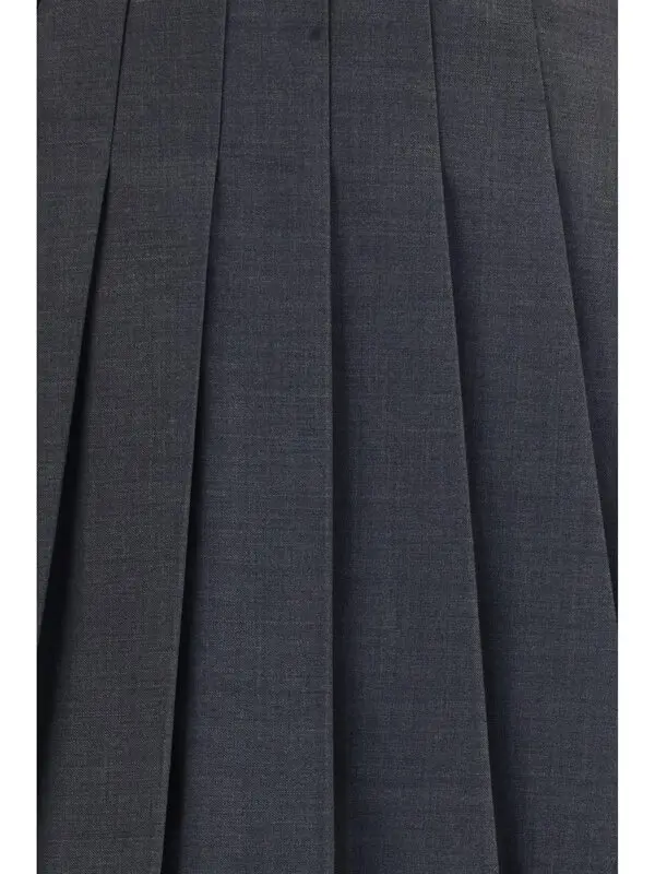 SELF-PORTRAIT Pleated Mini Skirt - Gray