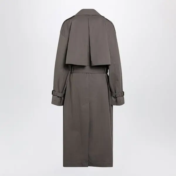 TOTEME Double-breasted Cotton-blend Trench Coat - Gray