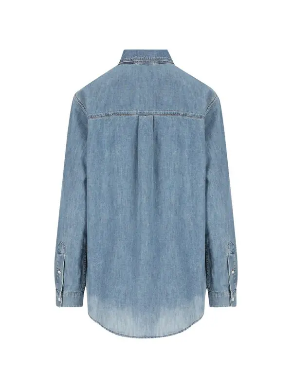 Miu Miu Logo Cotton Shirt - Multicolor