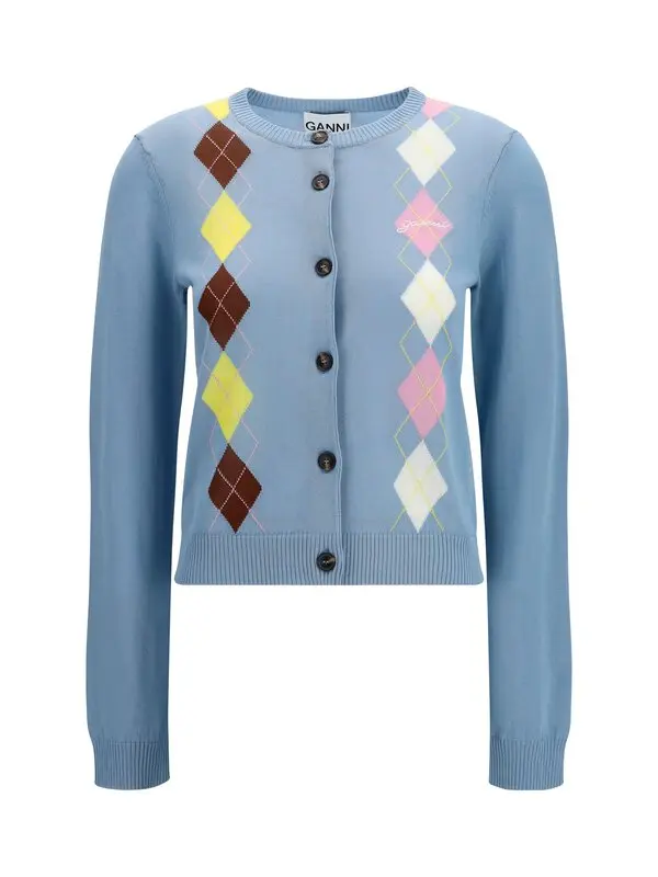 GANNI Diamond-pattern Cardigan