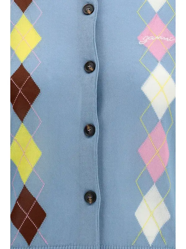 GANNI Diamond-pattern Cardigan