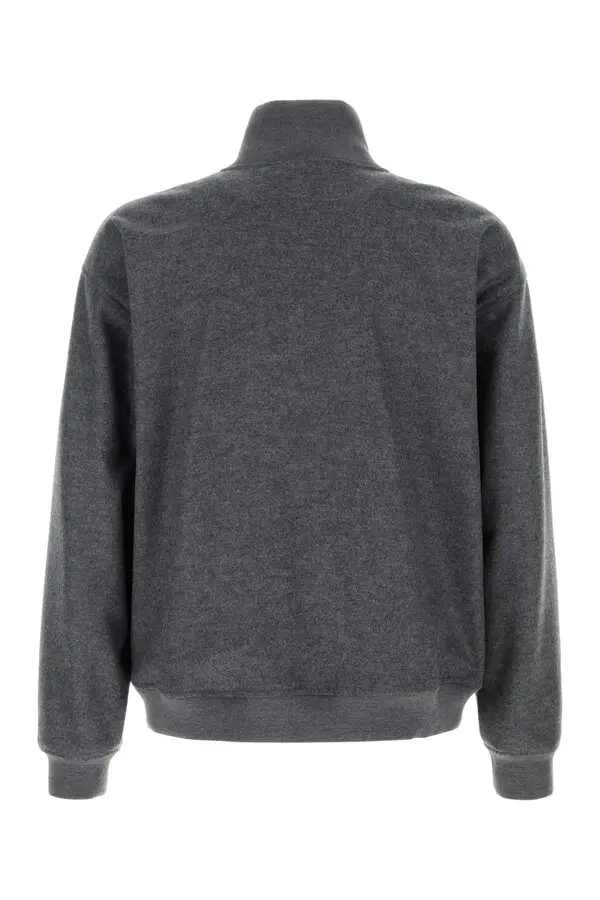 JIL SANDER Wool Zip Up Jacket - Gray