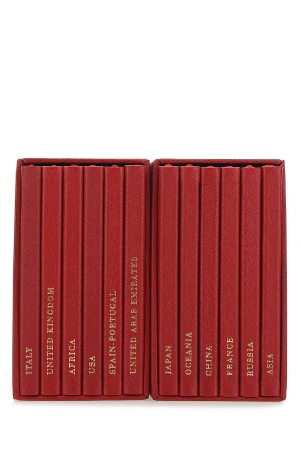 Prada Leather Notebook Set - Red