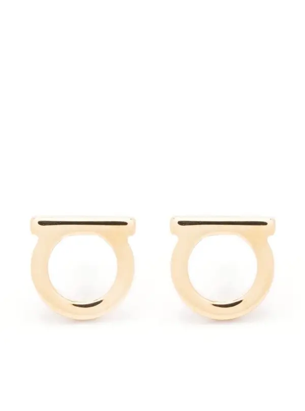 FERRAGAMO Gold Colored Gancini Earrings In Brass For