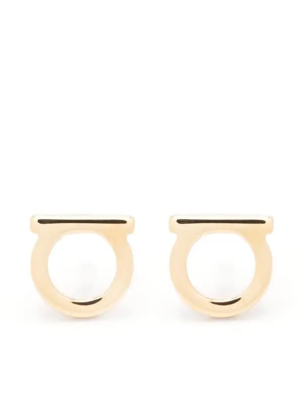 FERRAGAMO Gold Colored Gancini Earrings In Brass For - Silver