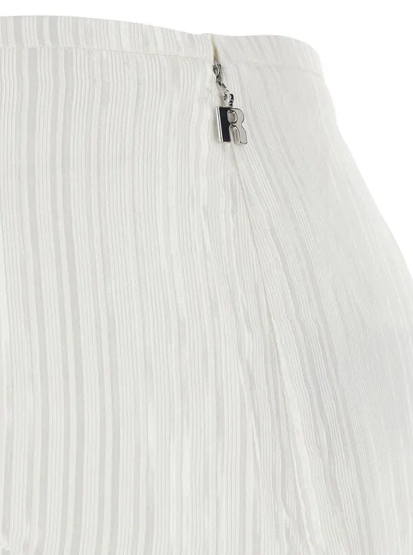 ROTATE BY BIRGER CHRISTENSEN White Flowing Striped Shorts In Viscose And Cotton For - Multicolor
