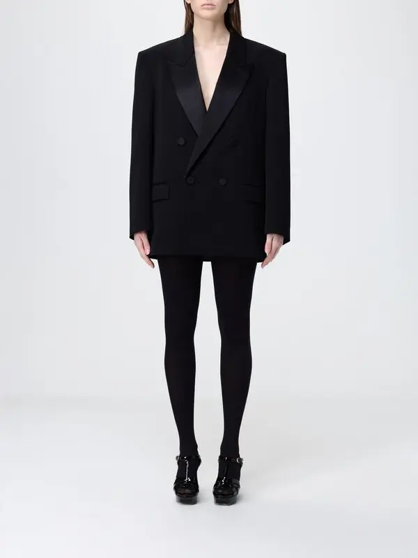 Saint Laurent Double-breasted Wool Blazer - Black
