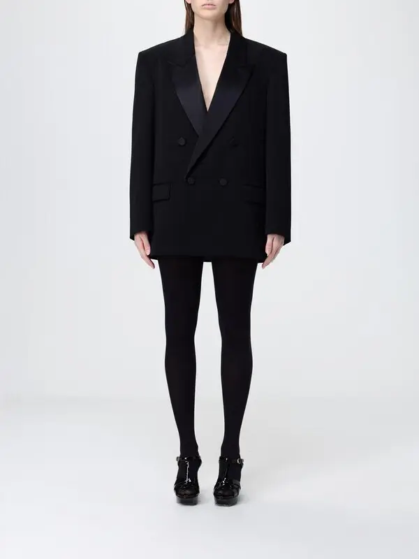 Saint Laurent Double-breasted Wool Blazer - Black