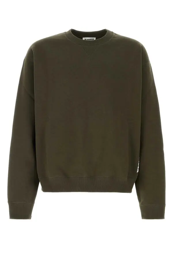 JIL SANDER Crewneck Cotton Sweatshirt - Green