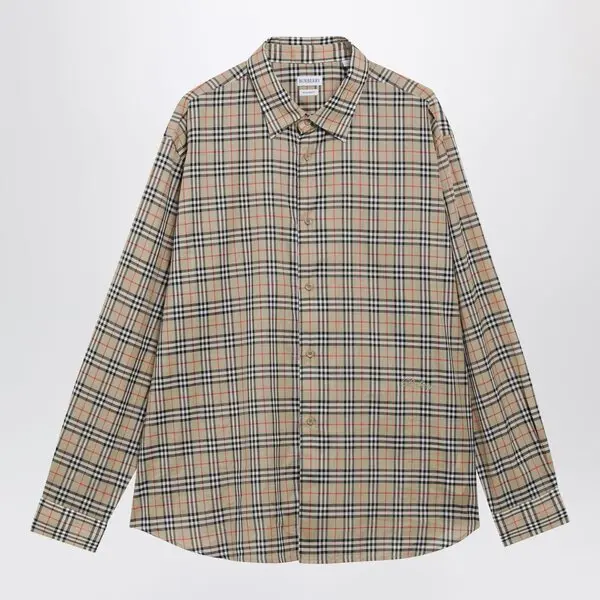 Burberry Beige Check Cotton Shirt