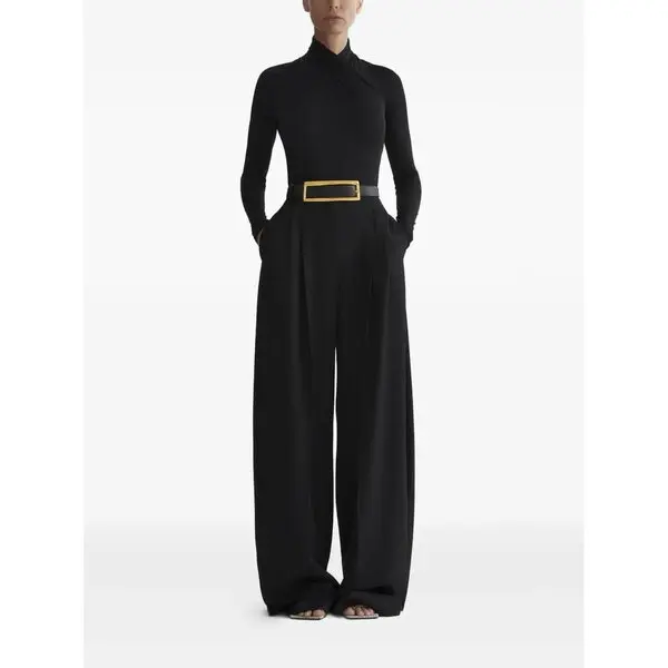 MUGLER Draped High Neck Top