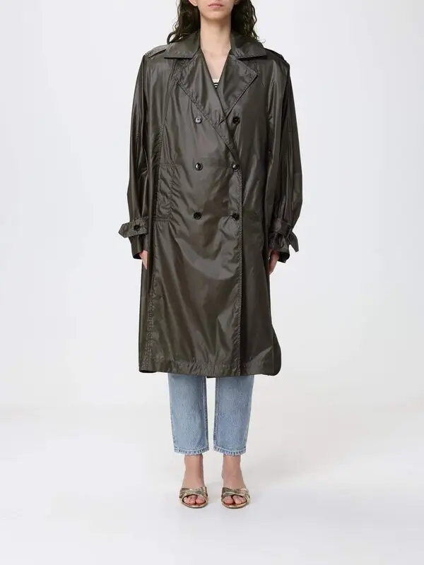 Saint Laurent Resistant Nylon Trench Coat - Green
