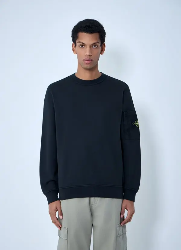 Stone Island Cotton Jersey Sweatshirt - Black