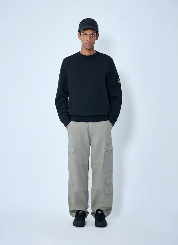Stone Island Cotton Jersey Sweatshirt - Black