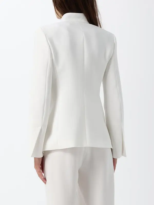 Max Mara Slim Fit Short Cady Blazer With Tie Fastening - White