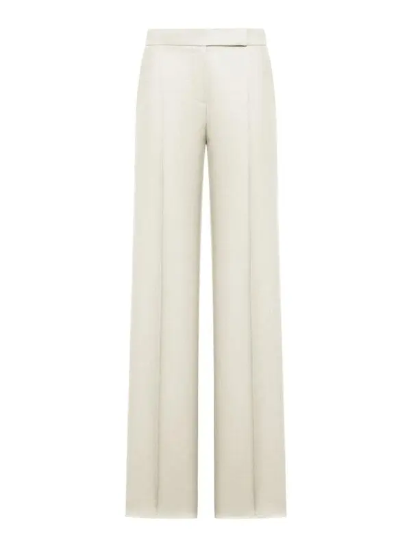 Max Mara Badesse Tailored Linen Trousers - Cream