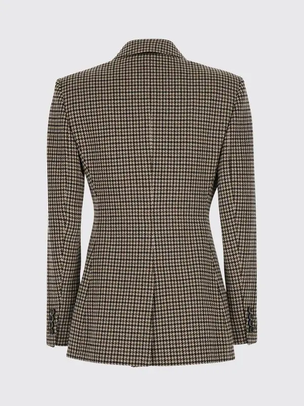 Max Mara Slim Fit Houndstooth Double-breasted Blazer - Black