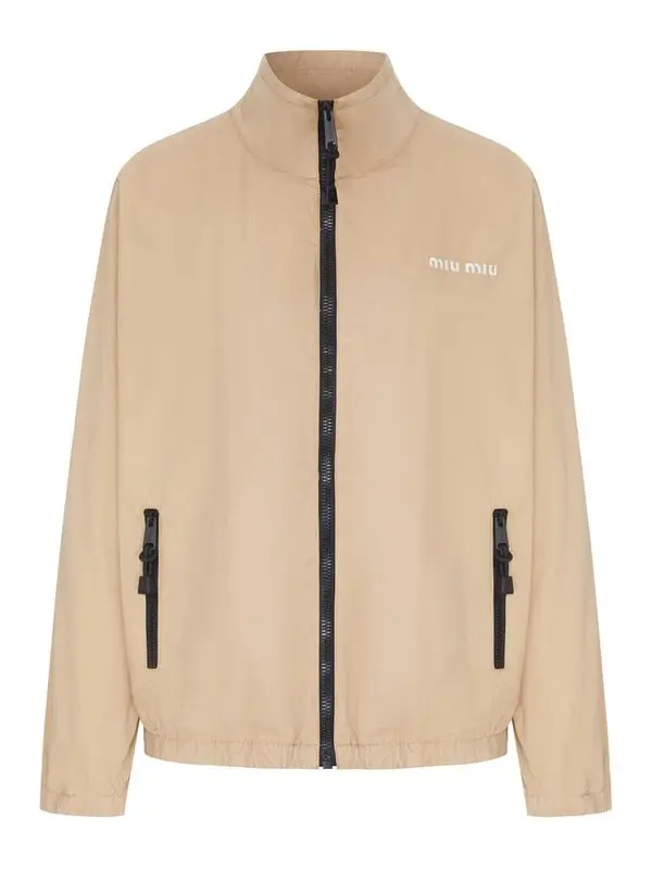 Miu Miu Blouson In Gabardine Washed - Cream