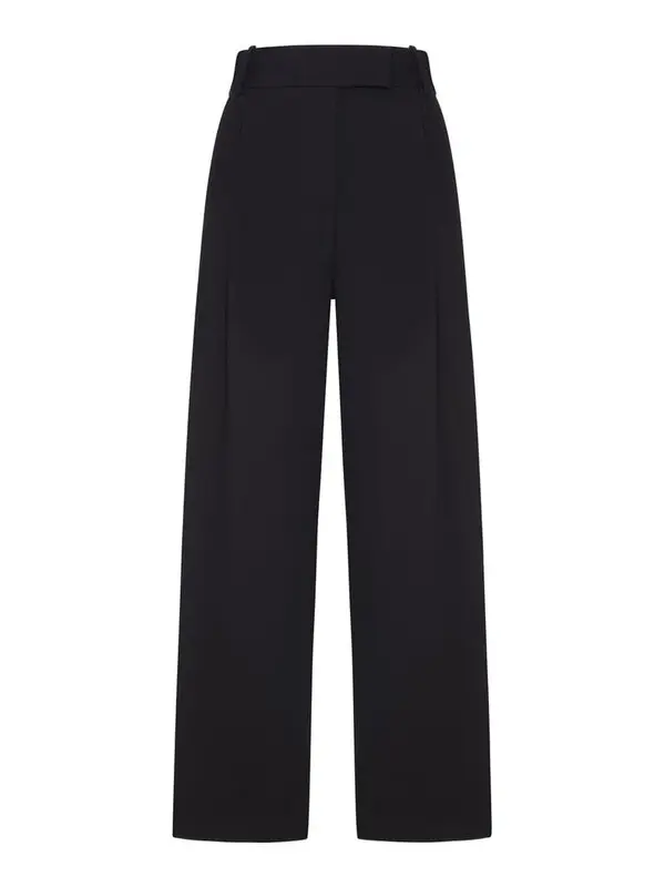 Giorgio Armani High-waisted Palazzo Trousers In Fabric - Black
