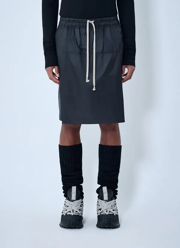 Moncler Rick Owens Drawstring Midi Kilt Shorts