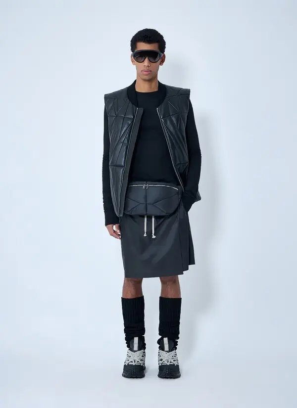 Moncler Rick Owens Drawstring Midi Kilt Shorts