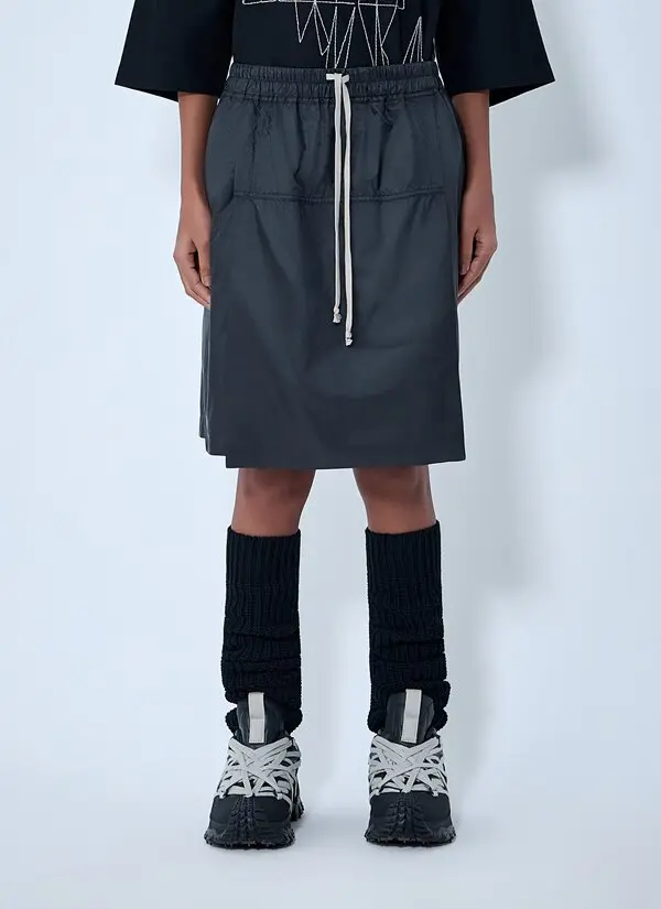 Moncler Rick Owens Drawstring Midi Kilt Shorts