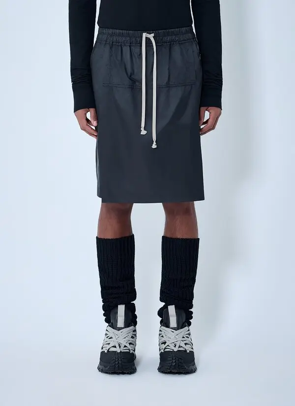Moncler Rick Owens Drawstring Midi Kilt Shorts - Black