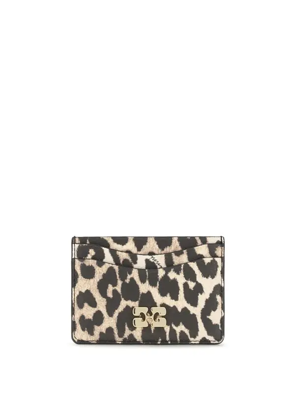 GANNI Bou Animal Print Card Holder - Multicolor