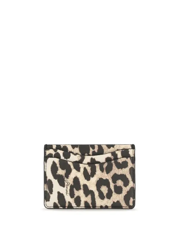 GANNI Bou Animal Print Card Holder - Multicolor