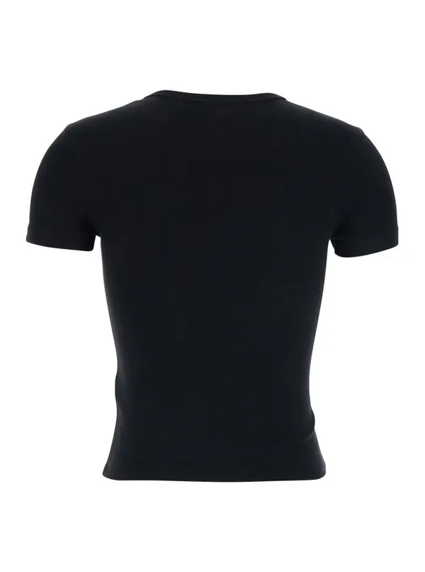 DIESEL® Ribbed Dlogo Applied T-shirt - Black