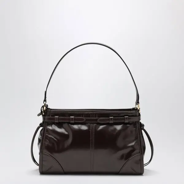 Prada Bonnie Small Hobo Handbag In Calf Leather, Dark - Brown