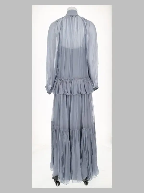 Chloé Silk Tiered Long Sleeve Maxi Dress