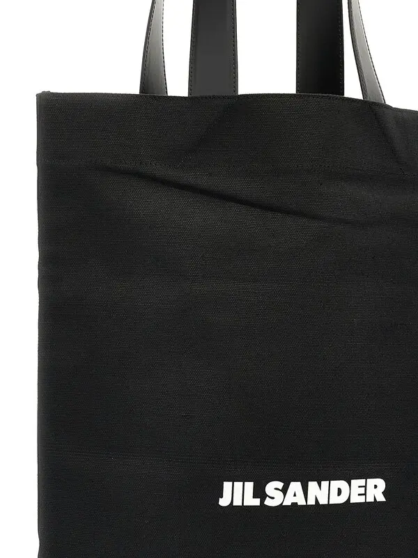 JIL SANDER Flat Shopper Shopping Bag - Black