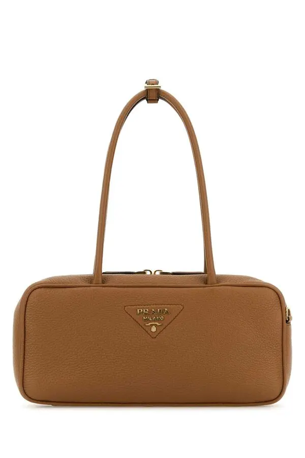 Prada Caramel Leather Shoulder Bag - Brown