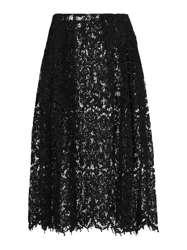 Fendi Macramé Lace Skirt - Black