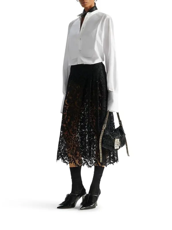 Fendi Macramé Lace Skirt - Black