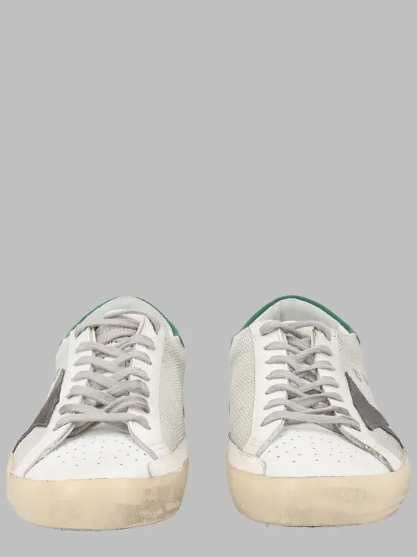 GOLDEN GOOSE Leather And Polyester Low Top Sneakers - Silver