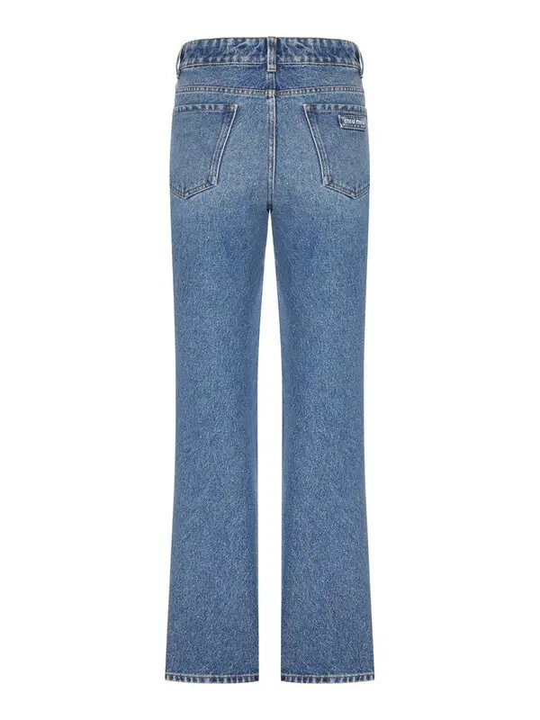 Miu Miu Light Wash Denim Flare Jeans