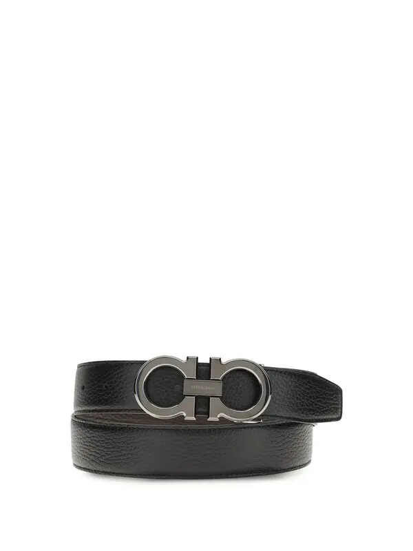 FERRAGAMO Leather Belt - Black