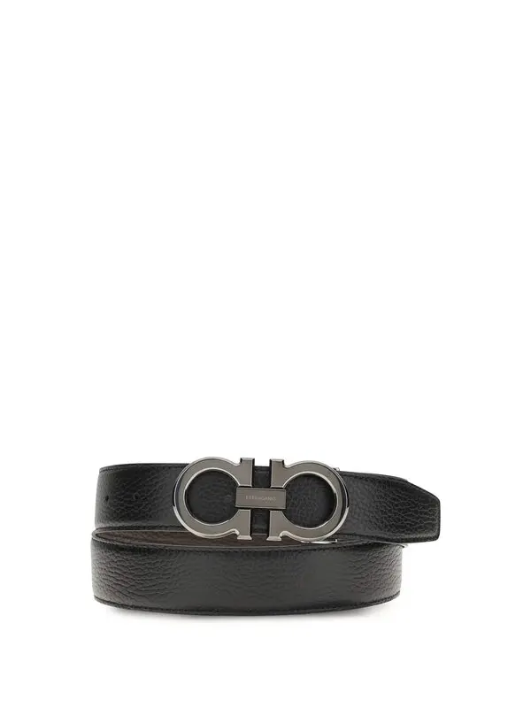 FERRAGAMO Leather Belt - Black