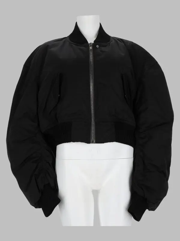 Rick Owens Cropped Zip-up Jacket - Black