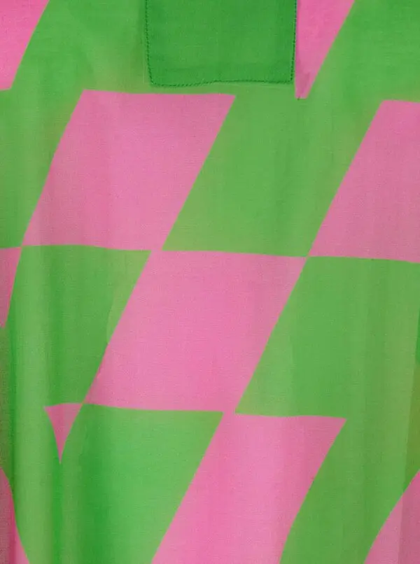 Dries Van Noten Geometric Motif V-neck Caftan - Multicolor